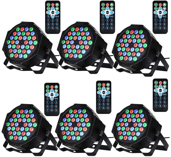 [6 PACK] LED Par Light Up Light 36-24-18 LEDS 3W DJ LED RGBW Par Light ...
