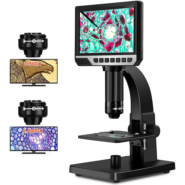 Elikliv 7 Inch Digital LCD Microscope, Cell Microscope 2000X ...