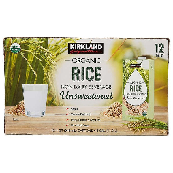 Kirkland Signature Organic Rice Beverage, Unsweetened, 1 qt, 12-count ...