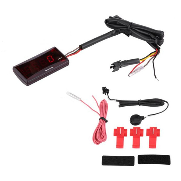 Universal Motorcycle Mini Tachometer RPM Meter LED Digital Display For ...