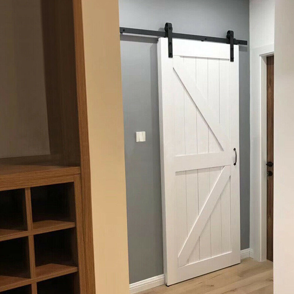 Double Door Sliding Wood Barn Door Hardware Kit 3.66m Splicing Closet ...