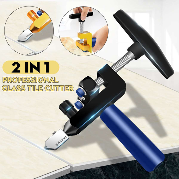 2 In 1 Professional Easy Glide Glass Tile Cutter Ceramic tile glass cutting one-piece cutter ...