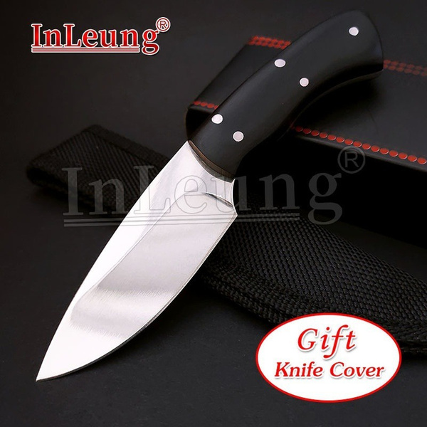 Wood Handle Outdoor Hiking Camping Survival Tactical Knife Outdoor ...