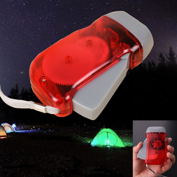 3 LED Dynamo Wind Up Hand-pressing Flashlight Crank NR No Battery Torch ...