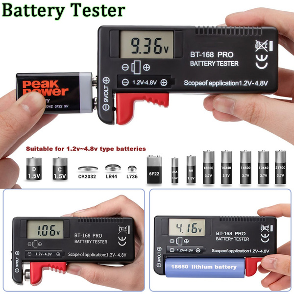 Universal Digital Lithium Battery Tester Volt Checker for 18650 AA AAA ...