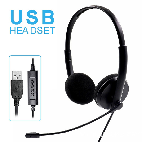 USB Wired Headset Call Center Headphone with MIC for Computer Laptop | Wish