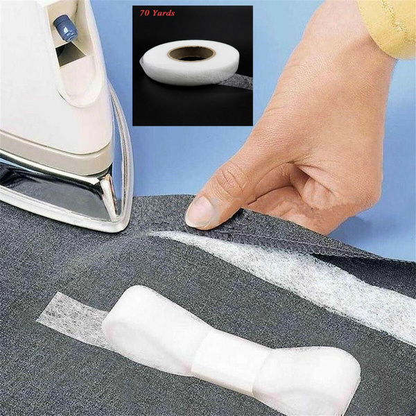 2 Rolls White Double Sided Sewing Accessory Adhesive Tape Cloth Apparel Fusible Interlining ...
