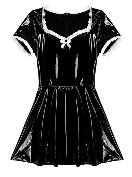 Mens Sissy Maid Clubwear Dresses Cosplay Costume Wetlook Clubwear Puff