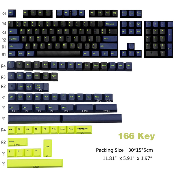 NIGHT RUNING 160 KEYS Cherry Profile Keycap Double Shot Thick PBT ...