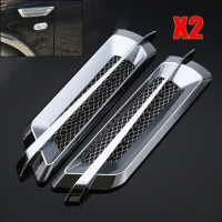 2Pcs Plastic Chrome Car SUV Air Flow Fender Side Vent Decoration ...