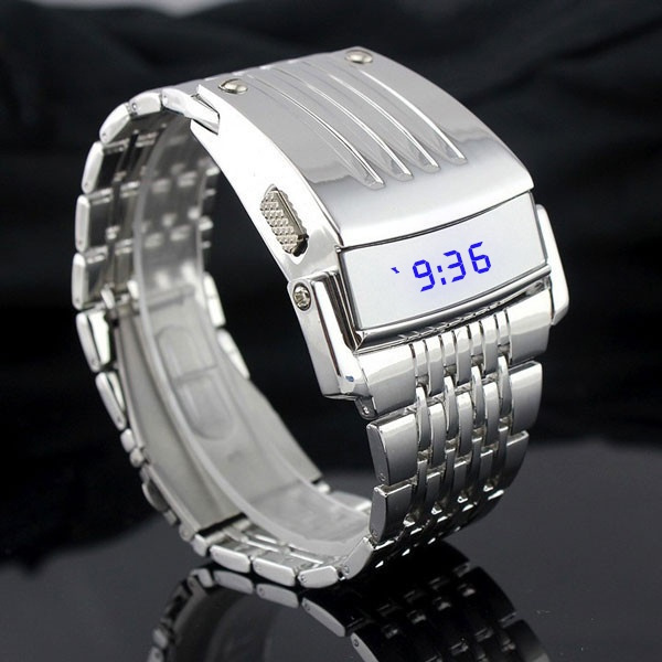 2020 Black Silver Watches Men Watch Electronic Digital Display Clock ...