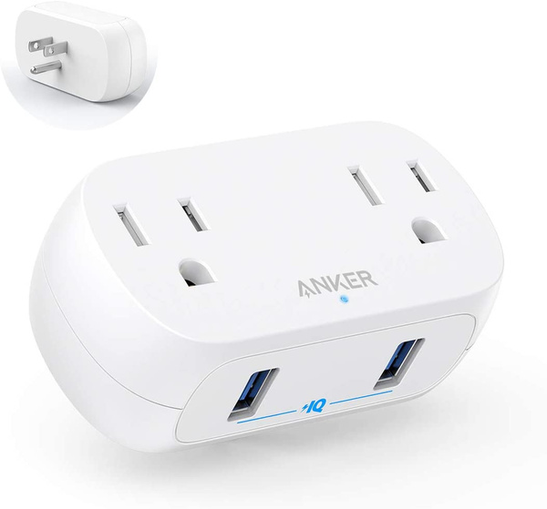 Anker AC Outlet and USB Wall Plug, PowerExtend USB Plug 2 Mini Wall ...