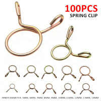 100Pcs 5-14mm Galvanized Steel Wire Spring Clip Water Hose Pipe Tube ...