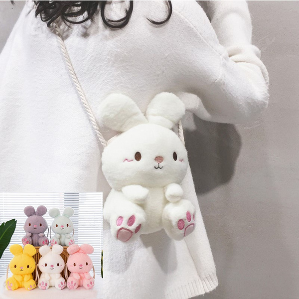 Women Girl Bunny Shoulder Bags Fluffy Handbag Cute Cartoon Kids Gift | Wish