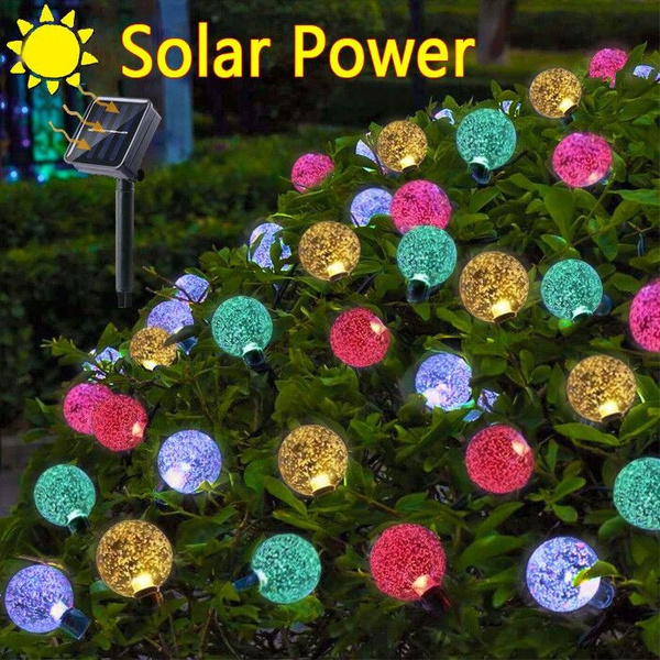 20/30/50/100 Leds Crystal Ball Waterproof Solar Outdoor String Lights ...