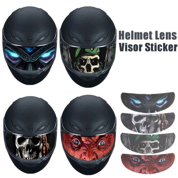 4 Styles Skull Devil Detachable Motorcycle Helmet Lens Visor Sticker ...