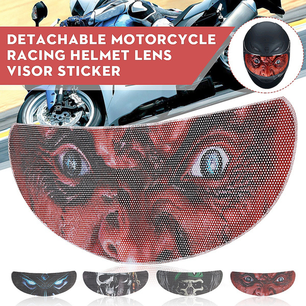 4 Styles Skull Devil Detachable Motorcycle Helmet Lens Visor Sticker ...