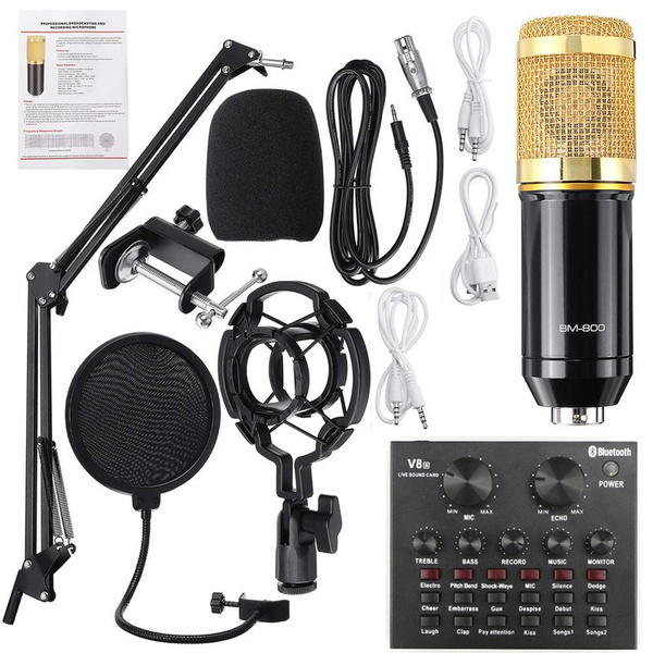 Microphone Bundle BM-800 Mic Kit with Adjustable Mic Suspension Scissor ...