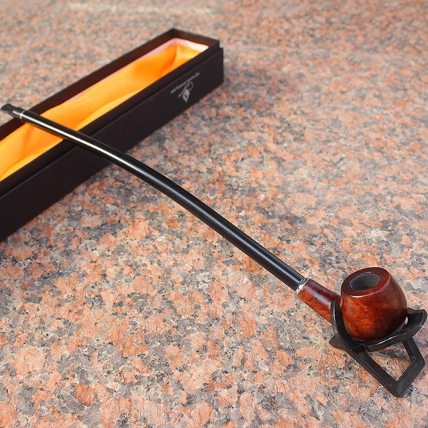 Portable Extra Long Solid Wood Smoking Pipe Tubing Tobacco Pipe Smoking ...