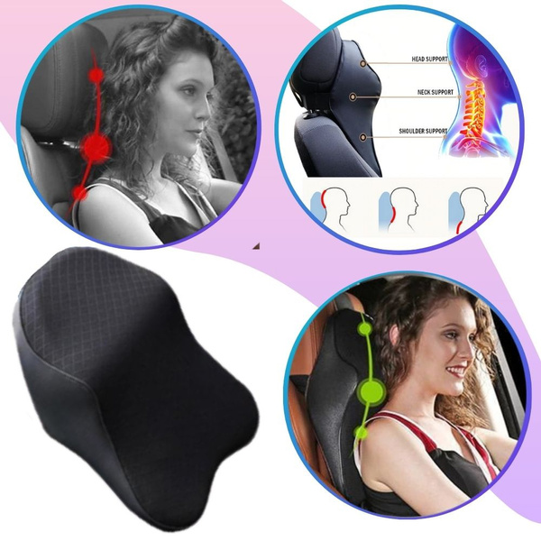 Car Seat Neck Cushion, Memory Foam Ergonomic Back Support Headrest ...