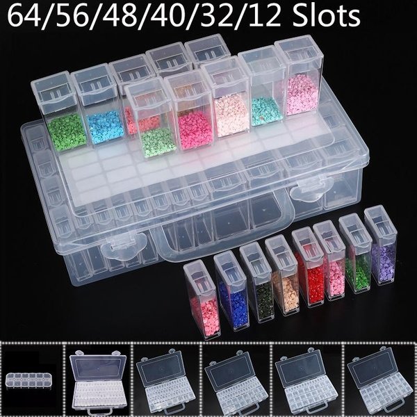 64/56/48/40/32/12 Slots Diamond Painting Tools Accessories Beads ...