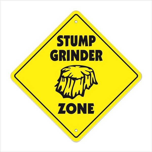 SignMission X-STUMP GRINDER 12 x 12 in. Zone Xing Crossing Sign - Stump ...