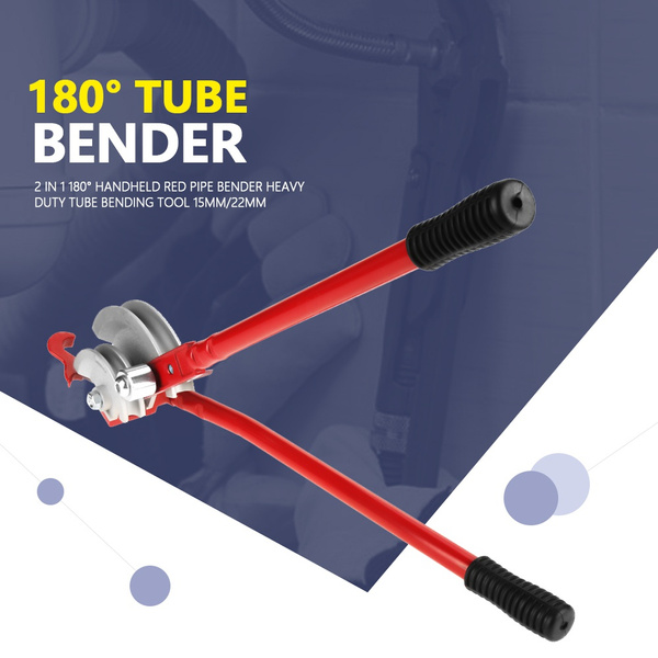 2 In 1 180 Handheld Red Pipe Bender Heavy Duty Tube Bending Tool 15mm