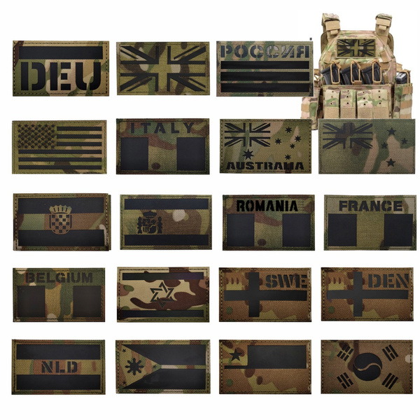 Country Flag Reflective Patch Armband Badge Applique Embellishment ...