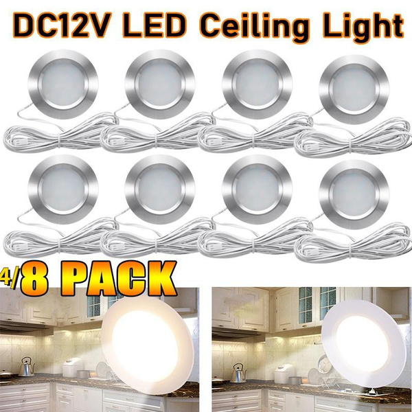 Pack of 8/4 12V 12LED Recessed Ceiling Light Led Lights Cabinet Light ...
