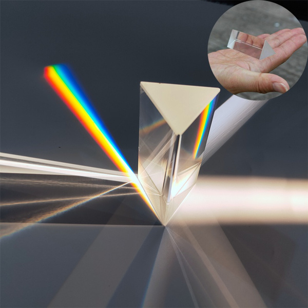 25x25x80mm Triangular Prism Optical Prisms Glass Physics Teaching ...