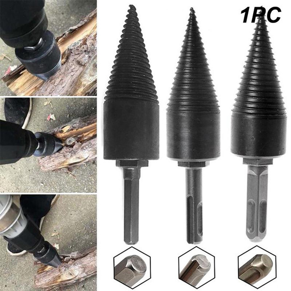 1PC Household Tool Firewood Splitter HSS Drill Bit Round/Hex/Triangle ...