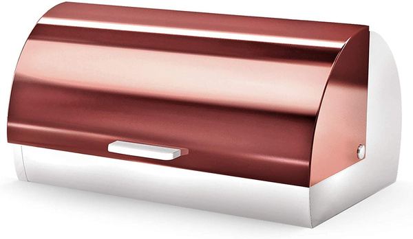 Copper Stainless Steel Bread Box For Kitchen Countertop Small Metal ...