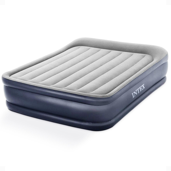 Intex Dura Beam Raised Blow Up Mattress Air Bed Built In Pump, Queen ...