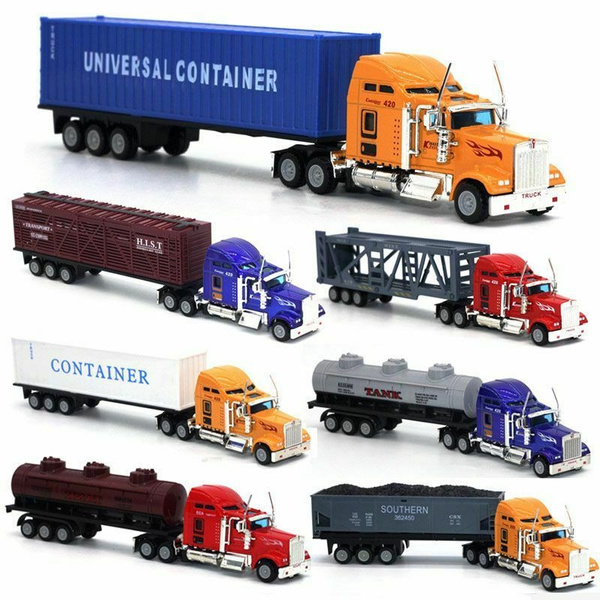 NEW 1:64 Alloy American Semi-Trailer Truck Metal Diecast Container ...