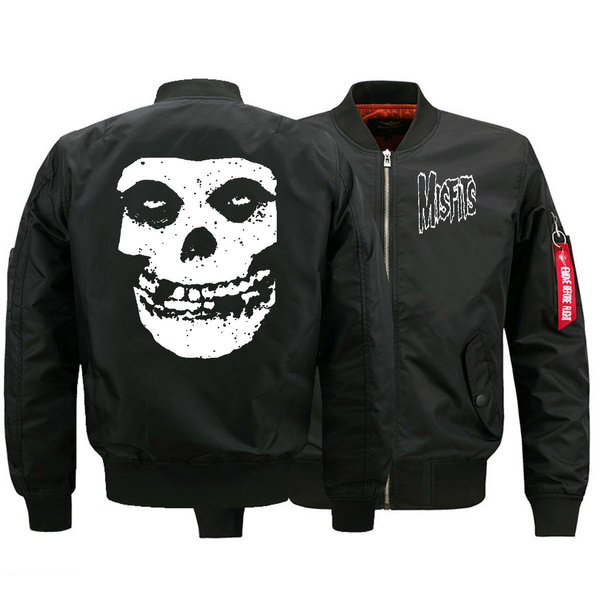 Misfits Skull Men's Pilot Jacket Biker Pilot Jacket Flight Military ...