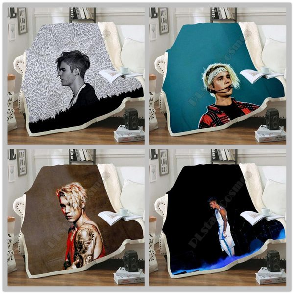 New Fashion Justin Bieber Throw blanket Anime 3D Velvet Plush Blanket ...