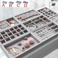 Velvet Jewelry Ring Display Organizer Case Tray Holder Necklace ...