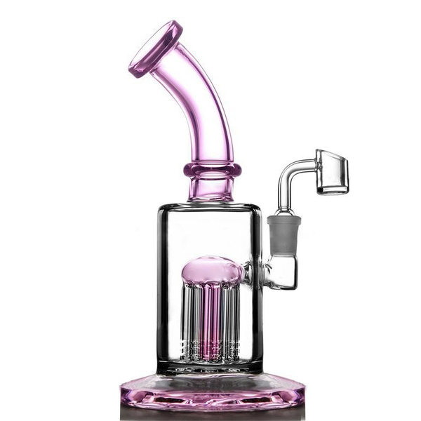 Water pipe thick pink glass Dab Rig recycler oil rigs bubbler with ...