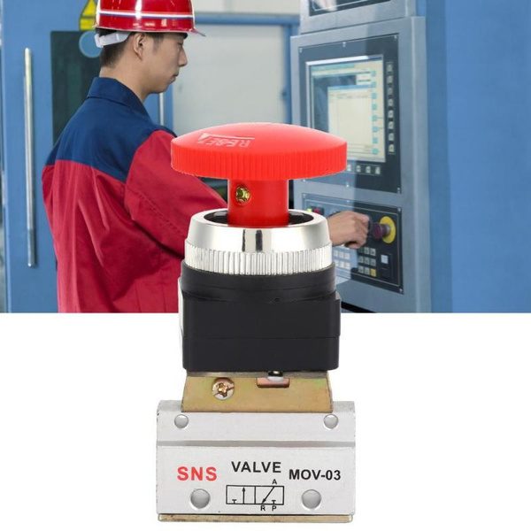 2 Position 3 Way G1/8 Pneumatic Mechanical Valve Push Button Switch MOV ...