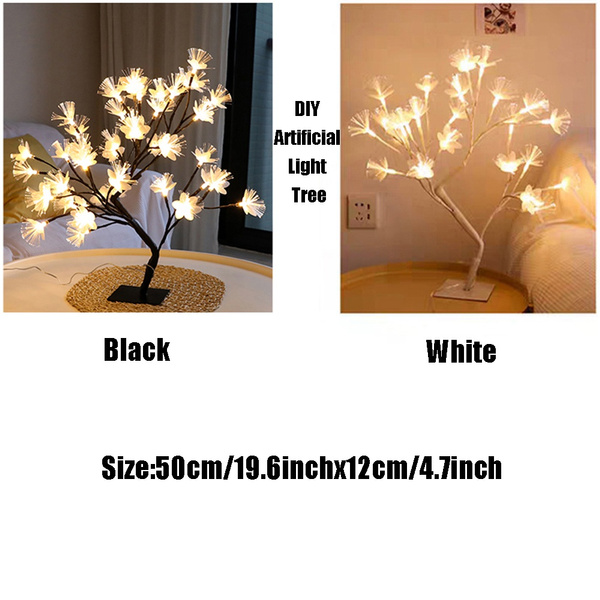 50cm Tabletop Bonsai Tree Light,Usb 36 Led Fiber Optic Flower Tree ...