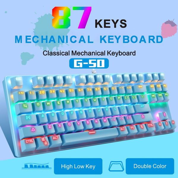 1*Mechanical USB Wired Gaming Keyboard 87 Keys with RGB LED Backlit for ...