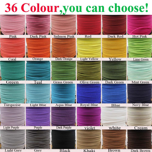 36 Colors-10 yards 3mm Dark Browm Black White Red Blue lavender Korean ...