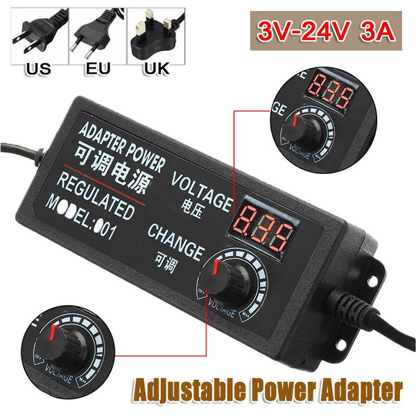 Adjustable Power Adapter 3V-24V Universal Power Supply 3A AC To DC ...