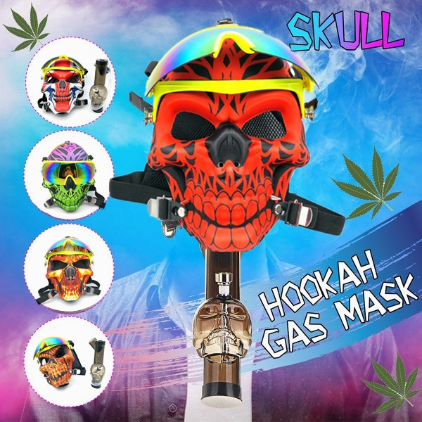 Party Gas Mask Hookah Mask with Glasses Skull Hookah Water Pipe Shisha ...