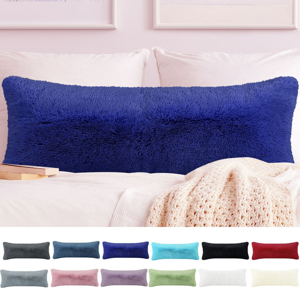 Soft Shaggy Plush Faux Fur Body Pillow Cover Protectors Zipper Closure ...