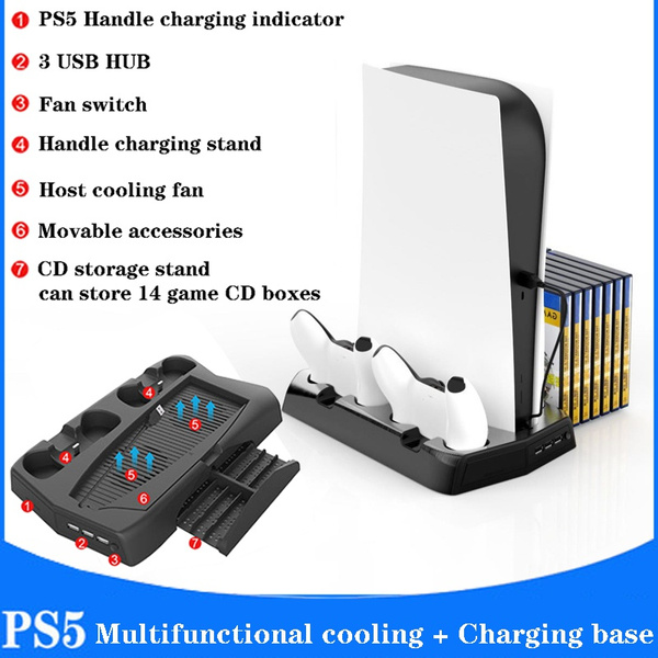 PS5 Host Radiator DE UHD Host Multi Function Charging Cooling Fan Base PS5 Host Radiator DE UHD Host Multi Function Charging Cooling Fan Base
