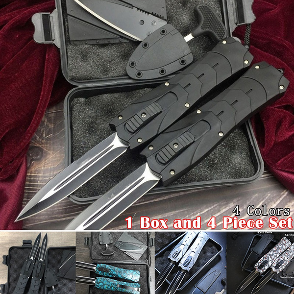 AUTO OTF Spring Assisted Tactical Knife Gifts Knives Set, 2 Colors Push ...