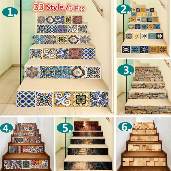 33 Style Staircase Stickers 3D Self-adhesive Paper Stairs ...