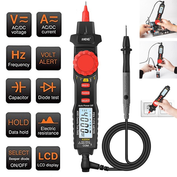 Electric Digital Multimeter Pen Type Multitester AC/DC Voltage ...