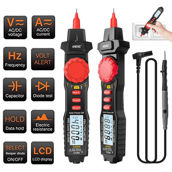 Non Contact Digital Multimeter Pen Type Multitester AC/DC Voltage ...